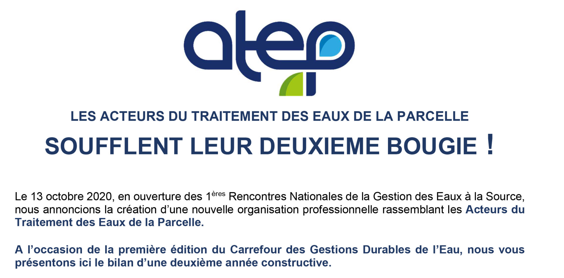 Les acteurs du traitement des eaux de la parcelle soufflent leur ...