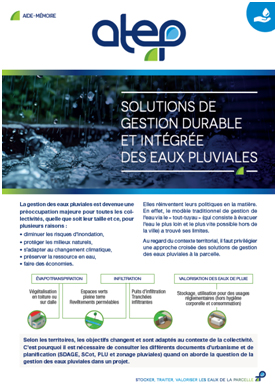 Solutions de Gestion Durable et Intégrée des Eaux Pluviales – ATEP. Acteurs du Traitement des ...