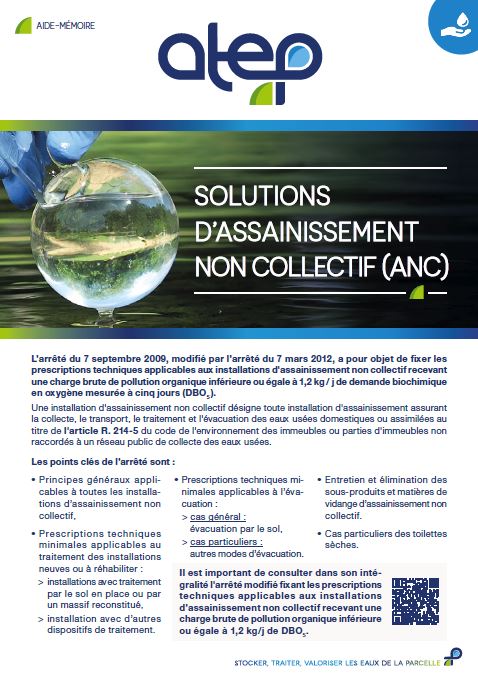 Solutions d’Assainissement Non Collectif (ANC) – ATEP. Acteurs du Traitement des Eaux de la Parcelle
